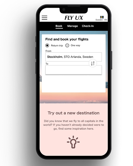 Fly UX project | Portfolio Jutta A